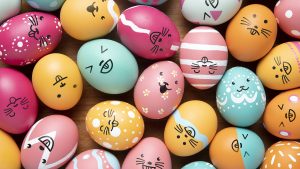 Easter wallpaper with cute eggs - Themes10.win